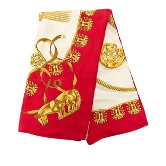 Herm&egrave;s Pre-owned Soie foulards - Femme - Pre-owned - Rouge - Taille: ONE Size