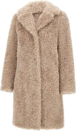 Herno Femme, Manteaux, Beige, Taille: 38 FR Manteau en fausse fourrure bouclée alternative