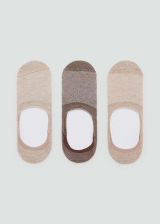 Mango Pack 3 paires de chaussettes invisibles sable - Homme - 40-42 - MANGO MAN