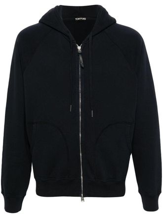 Tom Ford hoodie en coton &agrave; fermeture zipp&eacute;e - Noir