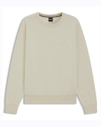 HUGO BOSS Leichter Pullover aus Baumwolle mit Label-Schriftzug in