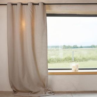 HOME MAISON Vorhang für Möbel, einfarbig, 100% Polyester, Möbelvorhang, Leinen, Natur, Vorhang, 140 x 260 cm
