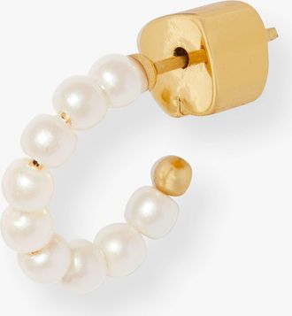 Kate Spade New York Kate Spade Tiny Twinkles Pearl Huggies, Extraklein f&uuml;r Frauen in Creme/Gold | Metall