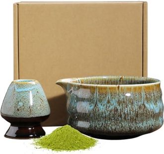 Generic Ensemble de bols &agrave; matcha | Porte-poudre &agrave; th&eacute; en c&eacute;ramique pour cuisine, maison, salon, c&eacute;r&eacute;monie, Halloween, No&euml;l