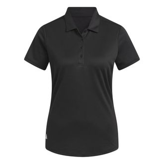 adidas Solides Performance-Poloshirt f&uuml;r Damen, kurz&auml;rmelig, Schwarz, Gr&ouml;&szlig;e L