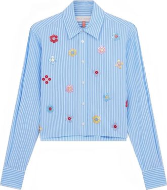 Mira Mikati Gestreiftes Hemd mit Pailletten - Blau