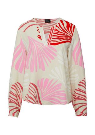 s.Oliver Langarmbluse Bluse Bluse mit Tunika-Ausschnitt und All-over-Print