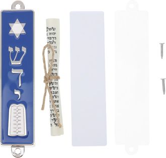 BESPORTBLE FIXOSHEE Schriftrolle aus Zinklegierung 94x20mm J&uuml;dische T&uuml;rdekoration mit Heiligem Text und Davidstern Langlebige Judaica f&uuml;r Wohnraum und Sakrale R&auml;