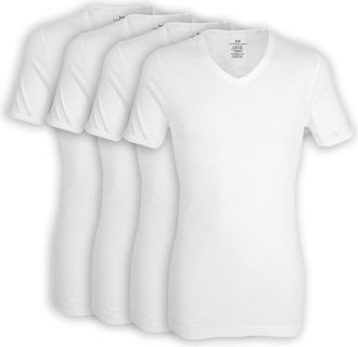 G&ouml;tzburg 4er Pack Herren Kurzarm Business Unterhemd mit V-Ausschnitt (Weiss) 10
