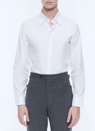 Fursac Chemise &agrave; col hirondelle en coton - Taille 37 - Homme