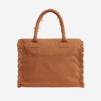Pinko Womens Shopper Bag Cotton Brown Handbags Hand