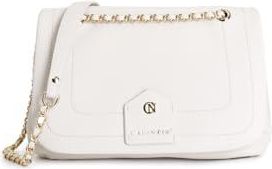 Caf&egrave;noir Sac Bandouli&egrave;re &Agrave; Rabat Et Bandouli&egrave;re Cha&icirc;ne, Pour Femme, Couleur Beige, Taille Taille Unique