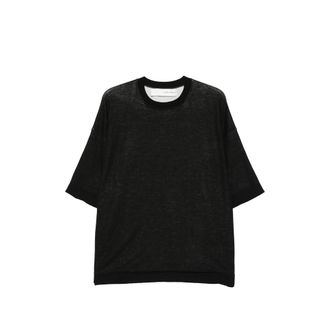 Isabel Benenato Short-sleeve Crew-neck Sweater