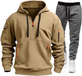 Generic Tenue Sport Homme Ensemble Sweat-Shirt &Agrave; Capuche Et Pantalon Sportwear Mode Casual Tenue Sport Homme D&eacute;contract&eacute; Ensemble 2 Pi&egrave;ces Tracksuit D&eacute;contrac