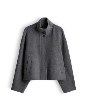 someday Wolljacke Varielle aus hochwertigem Wolle Kaschmir Mix Gerader Schnitt mit &uuml;berschnittener Schulter und Eingrifftaschen