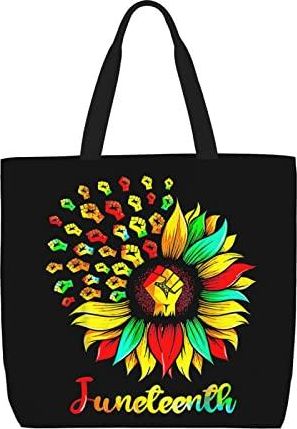 Generic Sac De Courses Juneteenth Free-Ish Depuis 1865 Sac &Agrave; Bandouli&egrave;re En Toile Lavables R&eacute;utilisable Sacs En Toile, Pour Femmes, &Eacute;cole, Tous Les Jours, Voy