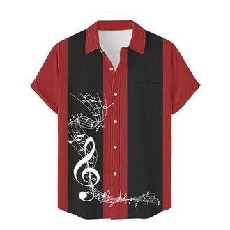 Generic Chemises d&eacute;t&eacute; pour hommes adultes, chemise &agrave; manches courtes, chemise boutonn&eacute;e grande taille, col &agrave; revers, chemise &agrave; bouton-pression, hauts &agrave; motifs