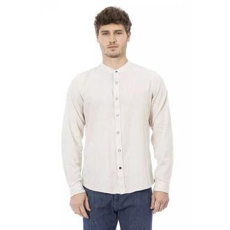 Baldinini Regular Fit Mandarin Kragen Hemd - - Shirts - Herren - Wei&szlig; - S
