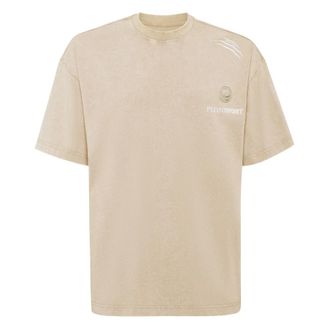 Plein Sport Homme, Tops, Beige, Taille: 5XL T-Shirt Col Rond