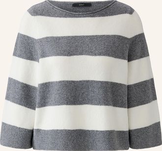 Oui Pullover Mit 3/4-Arm grau