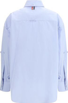 Thom Browne Oversized Cotton Shirt - Blue