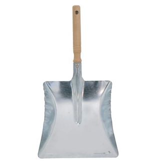 MSV Pelle de netoyage Acier Zinc Manche Bois, Gris