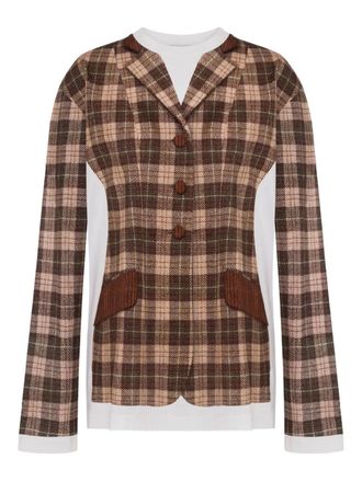 Moschino t-shirt en coton à carreaux - Blanc