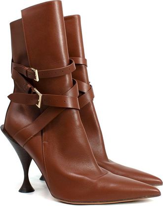 Burberry Hadfield Pedestal-heel Leather Boots Size 40.5