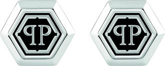 Philipp Plein Manschettenkn&ouml;pfe - Cufflinks Plein Icon - Gr. unisize - in Silber - f&uuml;r Damen