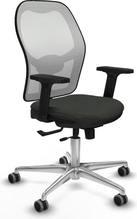 Piqueras y Crespo B&uuml;rostuhl mit 2D-Armen, h&ouml;henverstellbare Lendenwirbelst&uuml;tze, ausgestattet mit Syncro/Traslack und Schaumstoff, Rollen 65 mm, Parkett, Wei&szlig;/Schwarz