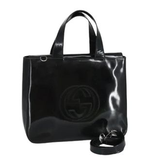 Gucci Pre-owned Vintage Emaille Handtasche - - Pre-owned - Damen - Schwarzk - ONE SIZE