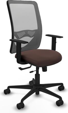 Piqueras y Crespo B&uuml;rostuhl mit R&uuml;ckenlehne Zulema mit 1D-Armlehnen, h&ouml;henverstellbare Lendenwirbelst&uuml;tze, ausgestattet mit Syncro/Traslack und Schneideschaum, Grau/Dun