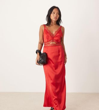 Never Fully Dressed Petite - Mimi - Robe nuisette longueur mollet - Rouge tomate