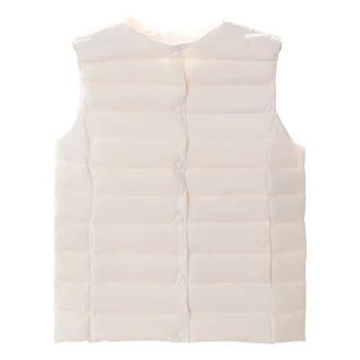 Generic Gilet dhiver pour femme, veste matelass&eacute;e l&eacute;g&egrave;re et compacte, sans manches, blanche, taille XL