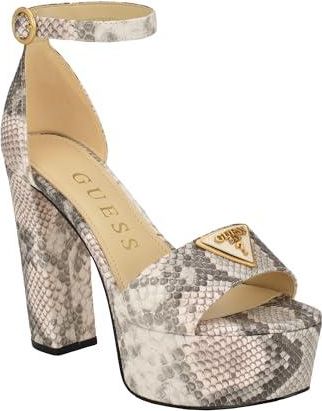 Guess Femme Seton Sandale à Talon, Taupe Multi 240, 38 EU