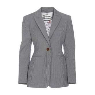 Vivienne Westwood Femme, Vestes, Gris, Taille: 36 FR Veste en Coton &agrave; Carreaux Femme Italie