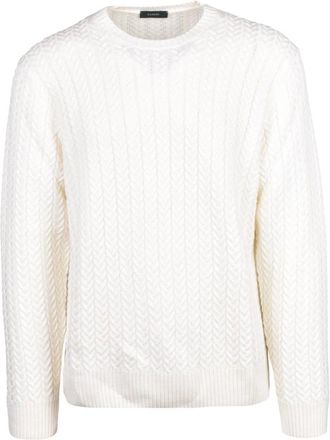 Zanone Homme, Pulls, Blanc, Taille: L Maglione Girocollo