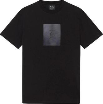 A|X Armani Exchange Homme, Tops, Noir, Taille: S T-shirt Imprim&eacute; en Coton &agrave; Col Rond et Manches Courtes