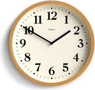 Jones Clocks Lodge wanduhr | Kleine Moderne Uhr | 25cm | Mittleres holzimitat | Klassischer zeitgenössischer Stil für küche, Wohnzimmer oder büro