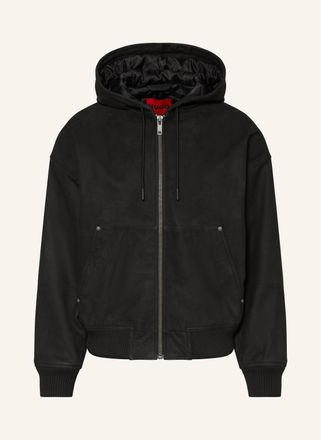 HUGO BOSS Hugo Lederjacke Loodie schwarz