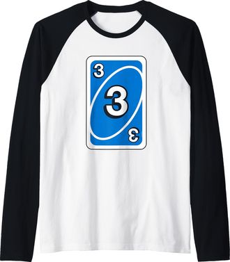 Uno Halloween Blue 3 Karte Raglan