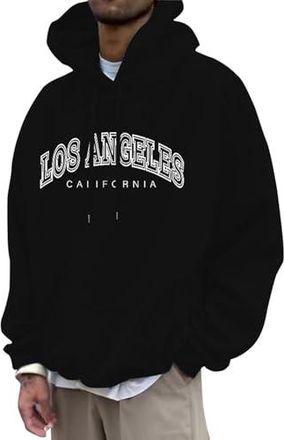 Generic Sweat &agrave; capuche ample avec lettre graphique pour homme, coupe ample, tenue confortable Y2K Preppy pour femme, tendance, gothique, 2025, mignon, travai