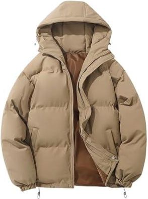 Generic Veste dhiver avec capuche pour femme - Chaude - Matelassée - Veste dhiver à capuche en coton - Manteaux amples, kaki, XXL