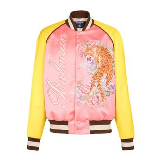 Balmain Homme, Vestes, Multicolore, Taille: S Bomber brod&eacute; Tiger