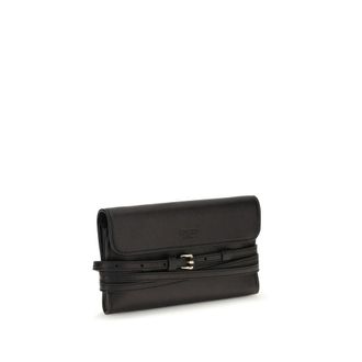 Moschino Womens Black Goatskin Shoulder Bag