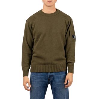 C.P. Company C.p. Company - Pull &agrave; col rond avec poche &agrave; lentille - Homme - Pulls - Vert - Taille: L