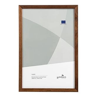Goldbuch Bilderrahmen Skandi 20x30 cm, Einzelrahmen aus Echt Holz, Portraitrahmen zum Stellen, Holzrahmen mit Wandhalterung, Foto Rahmen, Frame braun