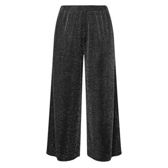 Generic Pantalon &eacute;l&eacute;gant &agrave; paillettes pour femme - Taille haute &eacute;lastique - Avec poches - Pour le travail et le bureau, Noir, 3XL Grande taille