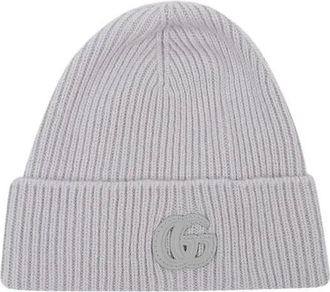 Gucci Caps & M&uuml;tzen - Ribbed Knit Wool Hat - Gr. S - in Wei&szlig; - f&uuml;r Damen