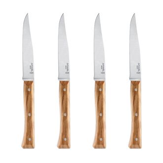 Opinel Opinel Facette Olive Tafelmesser-Set, 4-teilig aus rostfreiem MA5 Stahl, 254646